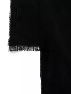 Rick Owens Frayed Wool Scarf - Black