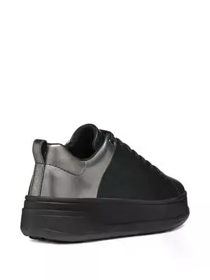 Geox Metallic Panel Leather Sneakers