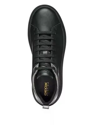 Geox Metallic Panel Leather Sneakers