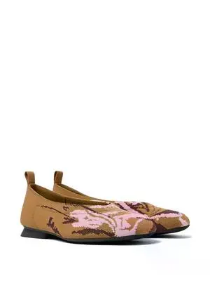Camper Floral-pattern Ballerina Flats
