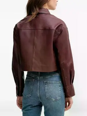 PEDRO DEL HIERRO Button-fastening Cropped Leather Jacket