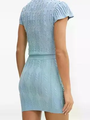 SILVIAN HEACH Embellished Cable-knit Mini Skirt