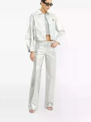 Armani Exchange Metallic-finish Straight-leg Jeans