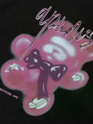 A BATHING APE T-shirt With Bear Graphic - Black