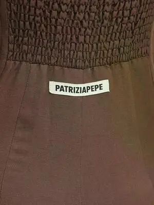 Patrizia Pepe Cut-out Smocked Mini Dress - Brown