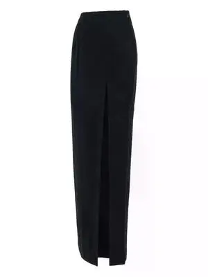 Alessandra Rich Side-split Wool-blend Skirt - Black
