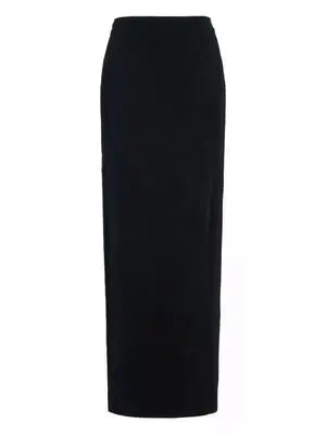 Alessandra Rich Side-split Wool-blend Skirt - Black