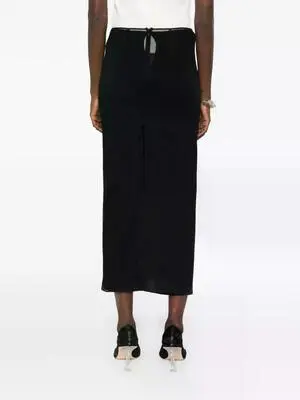 Wardrobe.NYC Ribbed Midi Skirt - Black