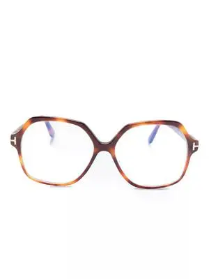 TOM FORD Geometric-frame Glasses - Brown