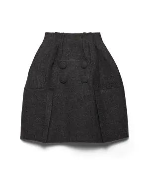 Prada Shetland Wool Midi Skirt - Grey