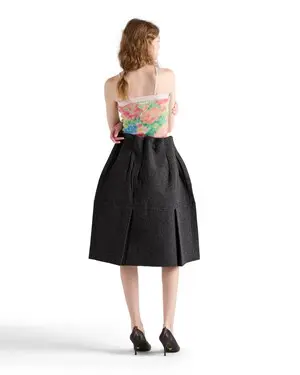 Prada Shetland Wool Midi Skirt - Grey