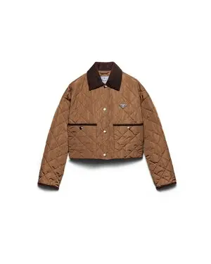 Prada Light Re-nylon Cropped Jacket - Brown