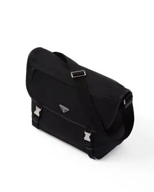 Prada Re-nylon And Saffiano Leather Shoulder Bag - Black