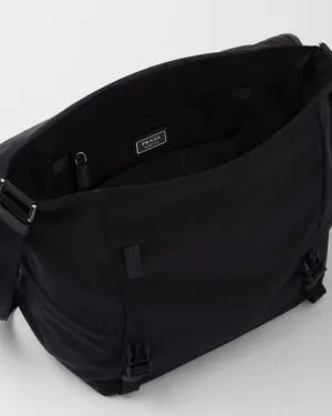 Prada Re-nylon And Saffiano Leather Shoulder Bag - Black