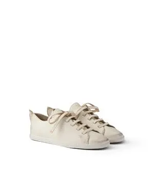 Prada Antiqued Leather Sneakers - Neutral