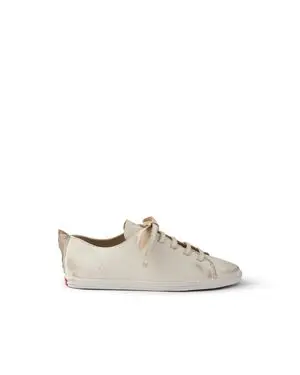 Prada Antiqued Leather Sneakers - Neutral