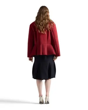 Prada Chevron Wool Midi Skirt - Blue
