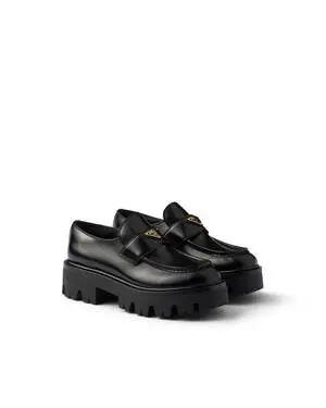 Prada Brushed Leather Loafers