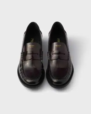Prada Brushed Leather Loafers