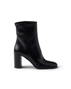 Prada Leather Booties - Black