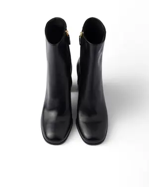 Prada Leather Booties - Black