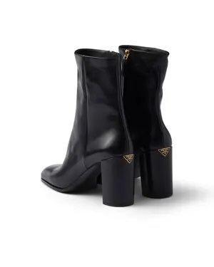 Prada Leather Booties - Black