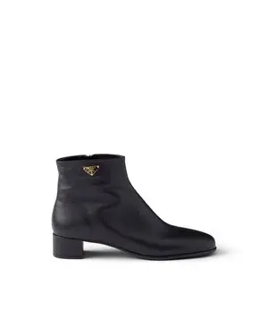 Prada Nappa Leather Booties - Black