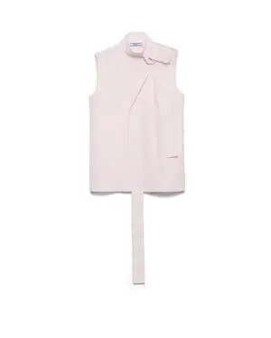 Prada Embroidered Poplin Top - Pink