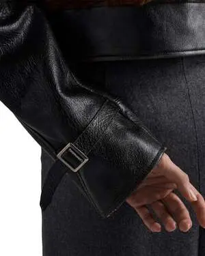 Prada Leather And Shearling Jacket - Black