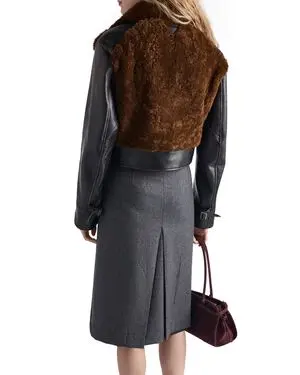 Prada Leather And Shearling Jacket - Black