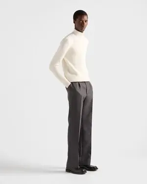 Prada Wool And Silk Wide-leg Pants - Slate Gray