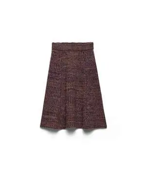 Prada Wool And Cashmere Knit Flared Skirt - Blue