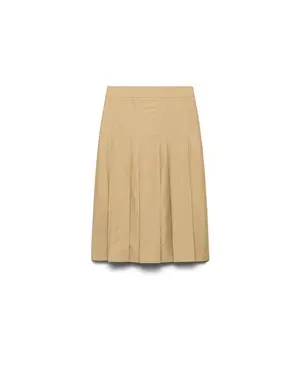 Prada Pleated Technical Fabric Skirt - Brown