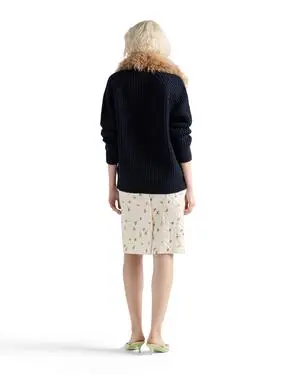 Prada Floral-print Quilted Satin Pencil Skirt