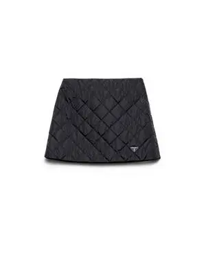 Prada Quilted Re-nylon Miniskirt - Blue