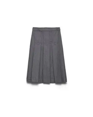 Prada Flannel Pleated Skirt - Grey