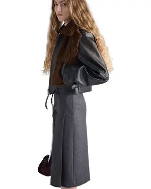 Prada Flannel Pleated Skirt - Grey