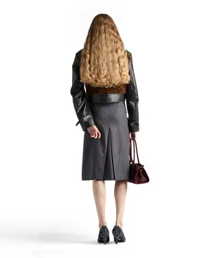 Prada Flannel Pleated Skirt - Grey