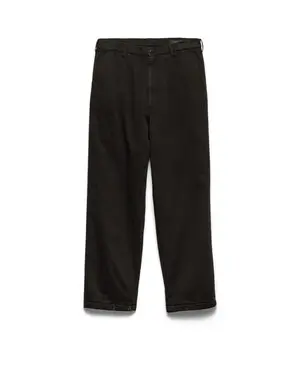 Prada Cotton Wide-leg Pants - Black
