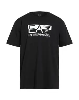 EA7 Man T-shirt Orange Size Xs Cotton, Elastane Black