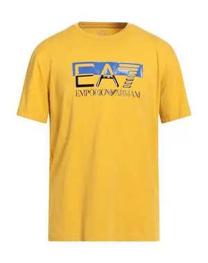 EA7 Man T-shirt Orange Size Xs Cotton, Elastane Yellow
