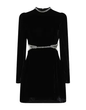 Sandro Velvet Mini Dress With Cutout And Embellishments