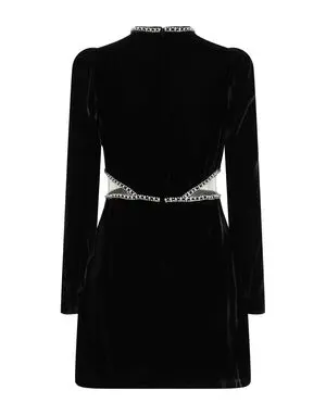 Sandro Velvet Mini Dress With Cutout And Embellishments