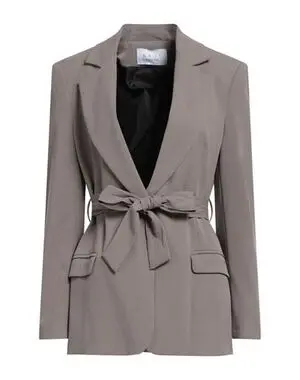 KAOS Belted Single-Breasted Blazer Grey