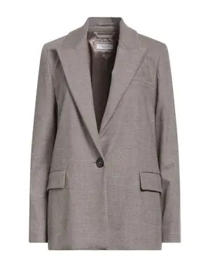 Peserico Single-breasted Blazer In Virgin Wool, Cashmere, And Elastane - Beige