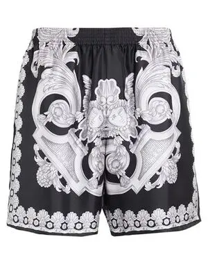 Versace Satin Printed Shorts - Black