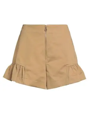 Sandro Cotton Twill Gathered High Waisted Shorts
