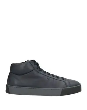 Santoni Midnight Leather High-top Sneakers