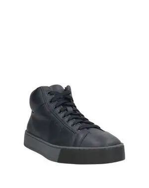 Santoni Midnight Leather High-top Sneakers