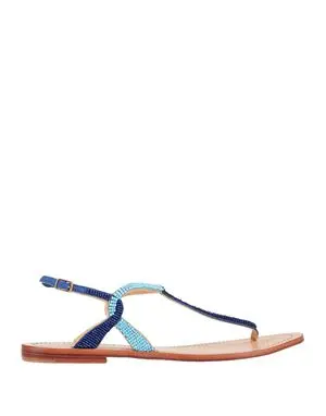 Malìparmi Textile Fibers Slingback Thong Sandals - Blue